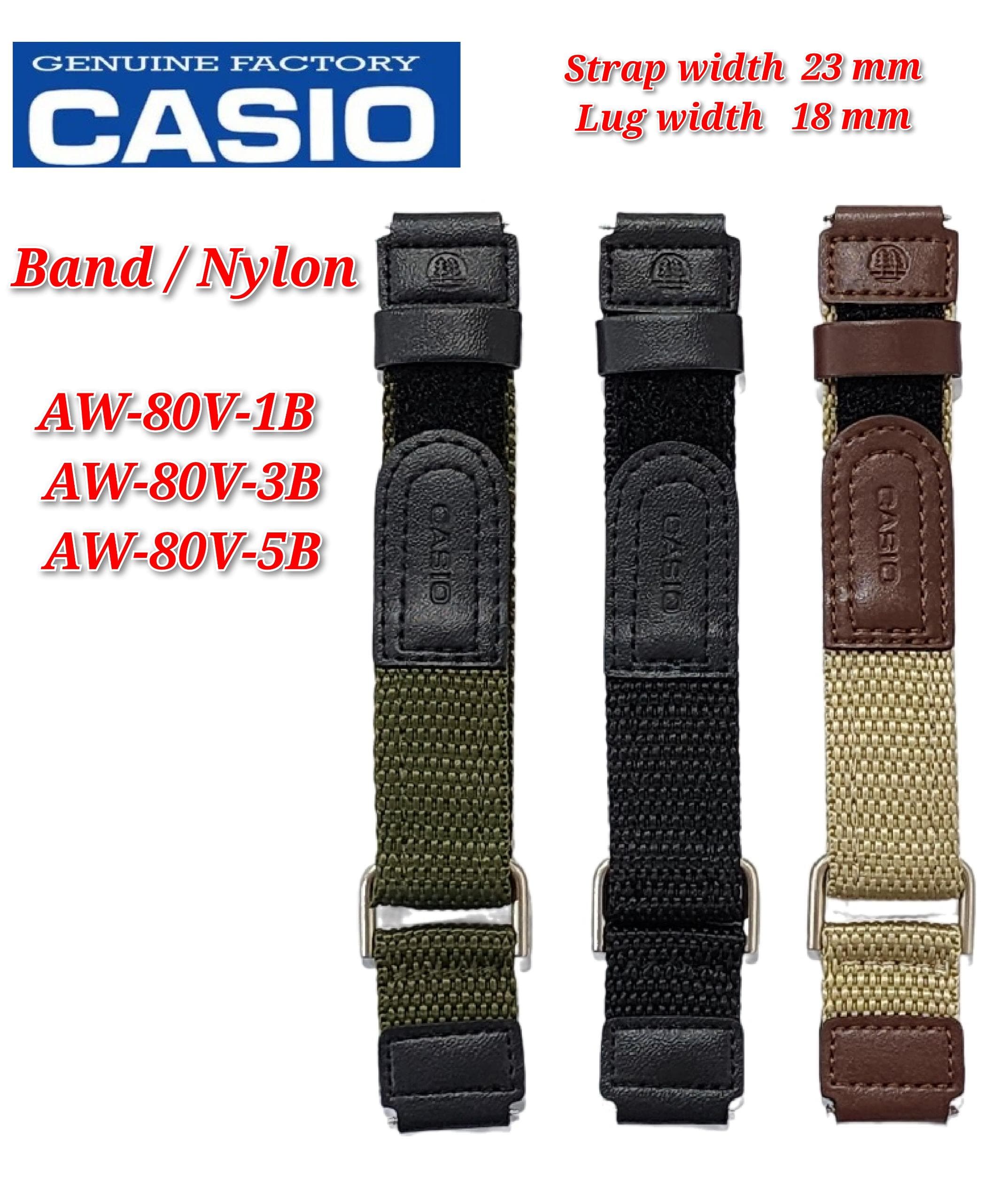 Genuine Casio AW-80V (18mm) Replacement Parts - Cloth/Band -AW-80 ...