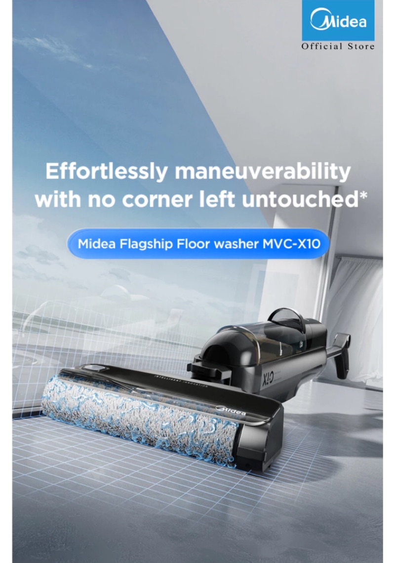 Midea Wet & Dry Vacuum Cordless Floor Washer With Self Cleaning ...