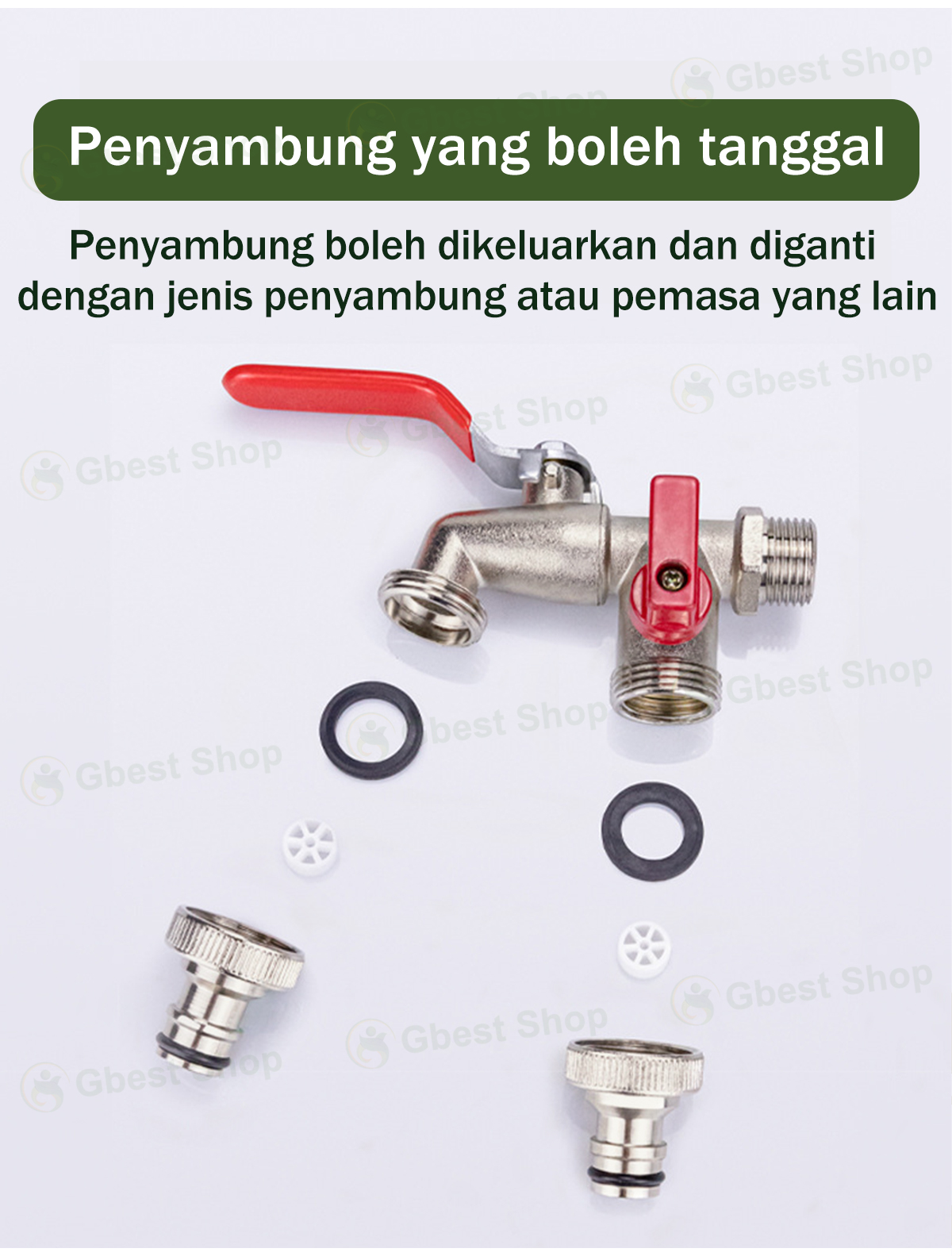 Two Way Faucet Double water outlet faucet Tap One in two out garden ...