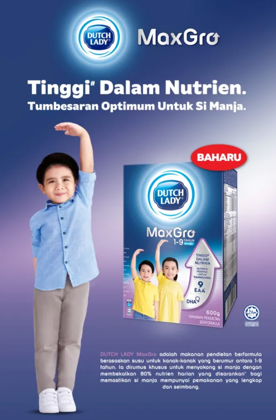 Dutch Lady Maxgro 1-9 Plain 600g X 12 Packs (1 Carton) | Shopee Malaysia