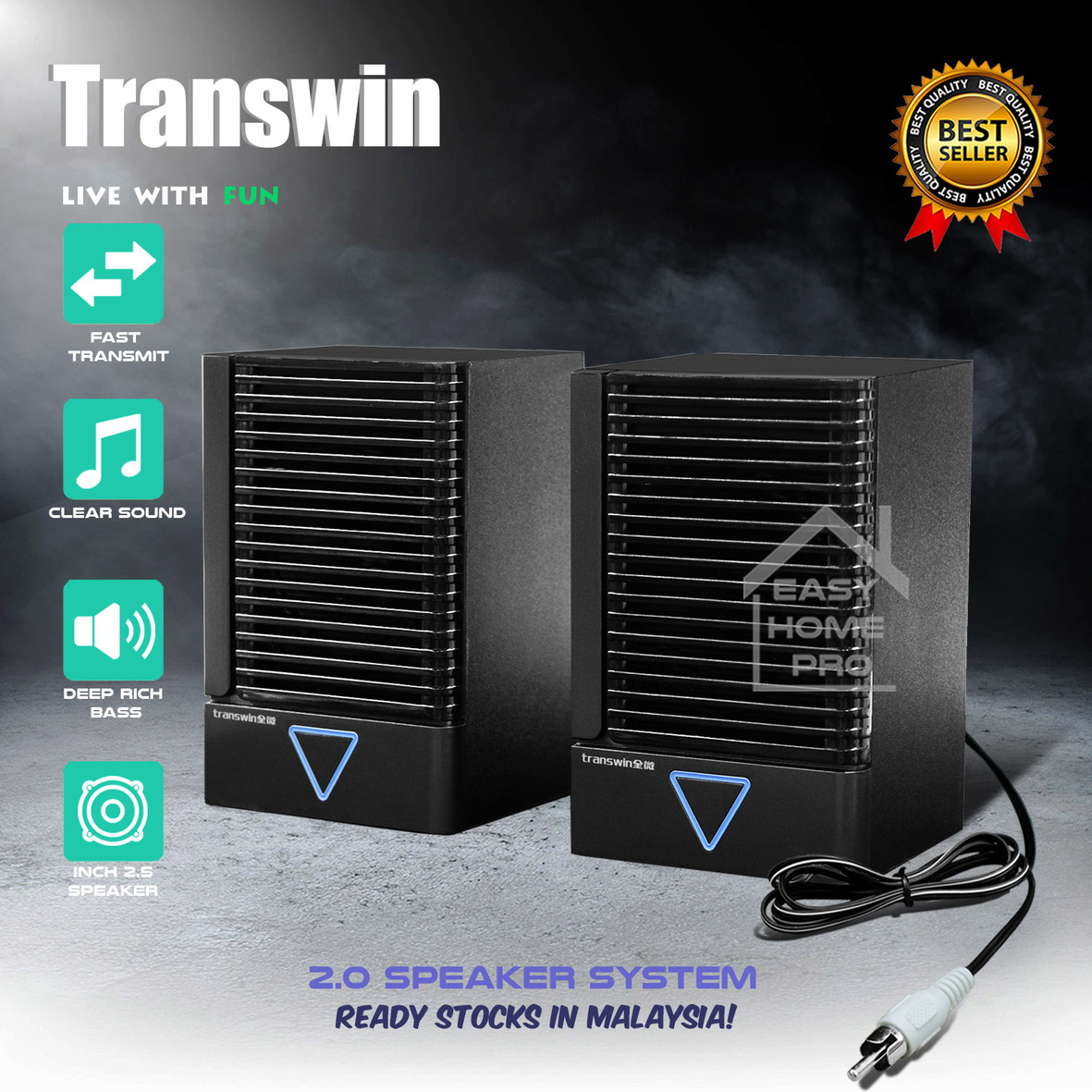 TRANSWIN X-7USAT 2.0 Passive Speakers Bookshelf Speakers Pair | Home ...