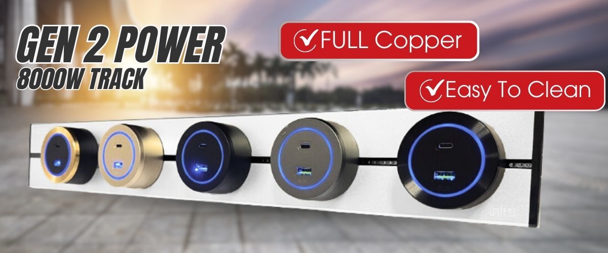 IMITOS Gen 2 Power Track Socket Switch 8000W 32A Long Rail Bar Multi ...