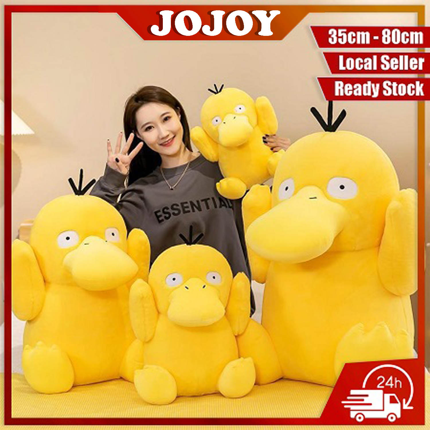 JOJOY Ready Stock Pokemon Psyduck Doll Cute Little Yellow Duck Plush ...