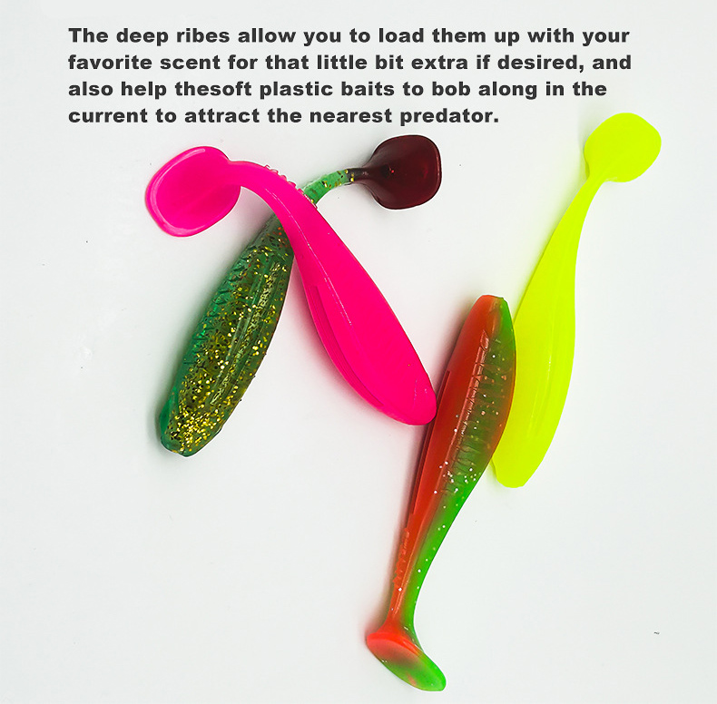 Anh 7cm 8cm Paddle Pop SP 4.5g 5.1g Soft Bait Plastic T-Tail Softbait ...