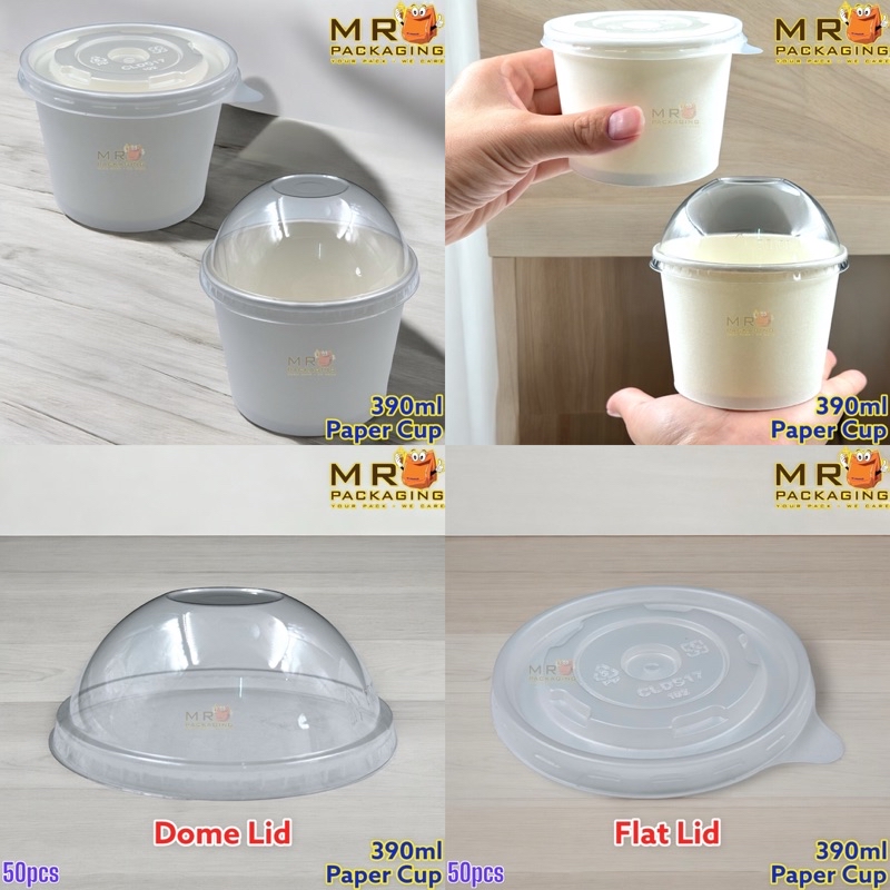 Ice Cream Cup ( 50pcs± ) 3oz 4oz 5oz White Paper Cup 3 4 5 oz Cawan ...