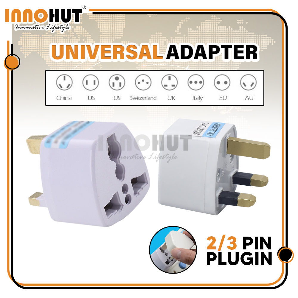 Innohut 2 Pin 3 Pin Malaysia Plug Socket Converter Adapter Plug Travel ...