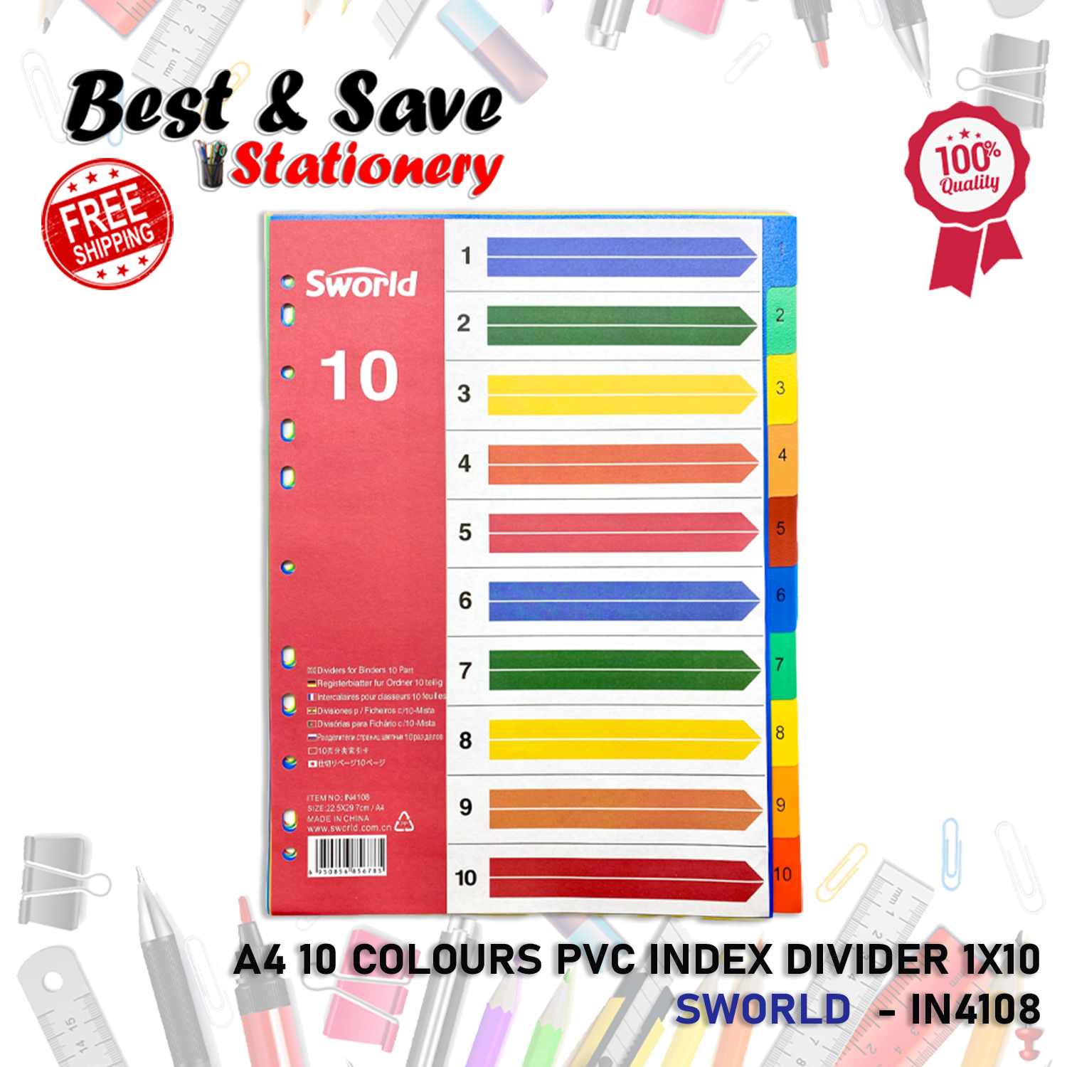 [ BEST & SAVE ] Finepap & Sworld Index Divider Tag Board 5 Tabs 10 Tabs ...