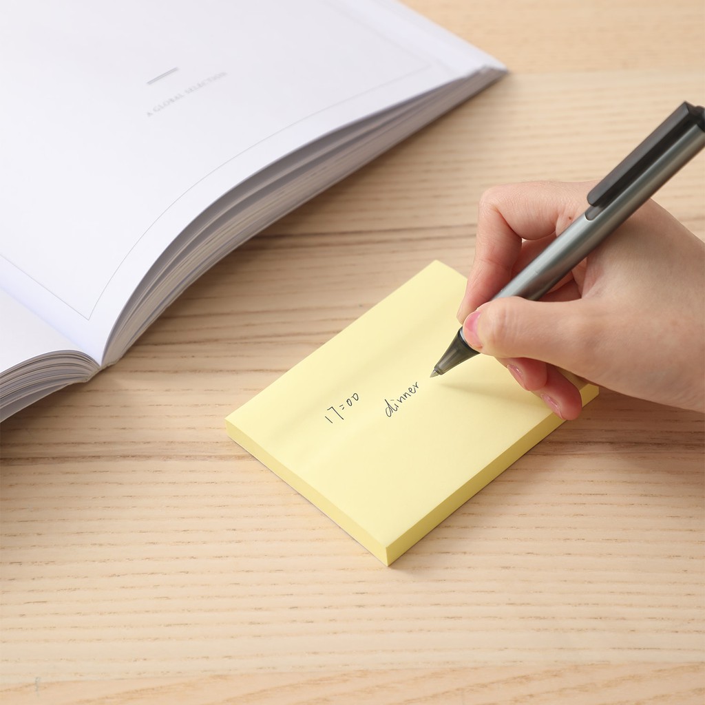 Deli Strong Adhesive Sticky Note Memo Pad Bookmark Neon Yellow Stick On ...