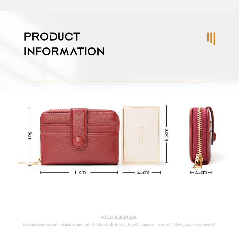Multi-slot card holder short wallet woman pu leather purse wanita ...