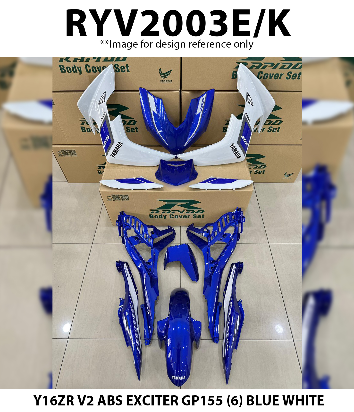 YAMAHA Y16 Y16zr V2 Abs Exciter GP155 (6) Blue Silver White Cover Set ...