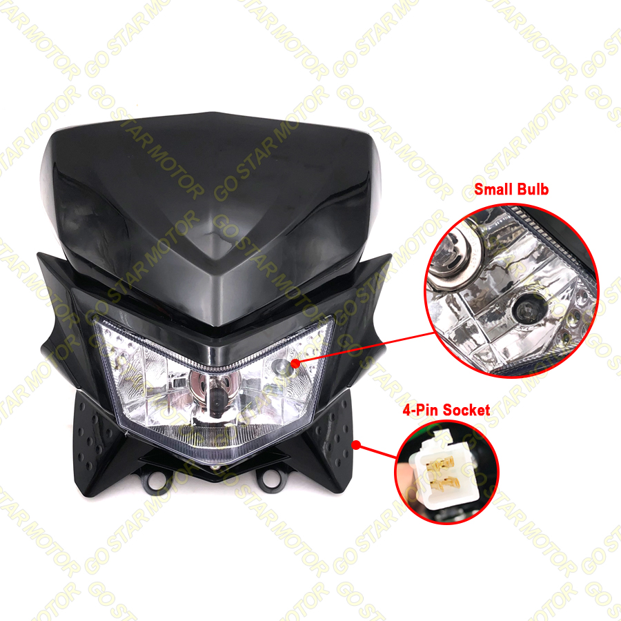 KAWASAKI KSR KSR110 KLX KLX150 SCRAMBLER FRONT COWLING HEAD LAMP WITH ...