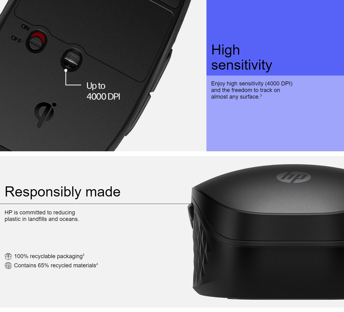 HP 690 Rechargeable Programmable Bluetooth Wireless Wifi Mouse 7M1D4AA ...