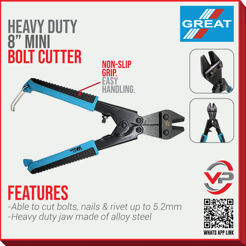 GREAT 8070760 HEAVY DUTY MINI BOLT CUTTER 8"/200MM POTONG DAWAI ...