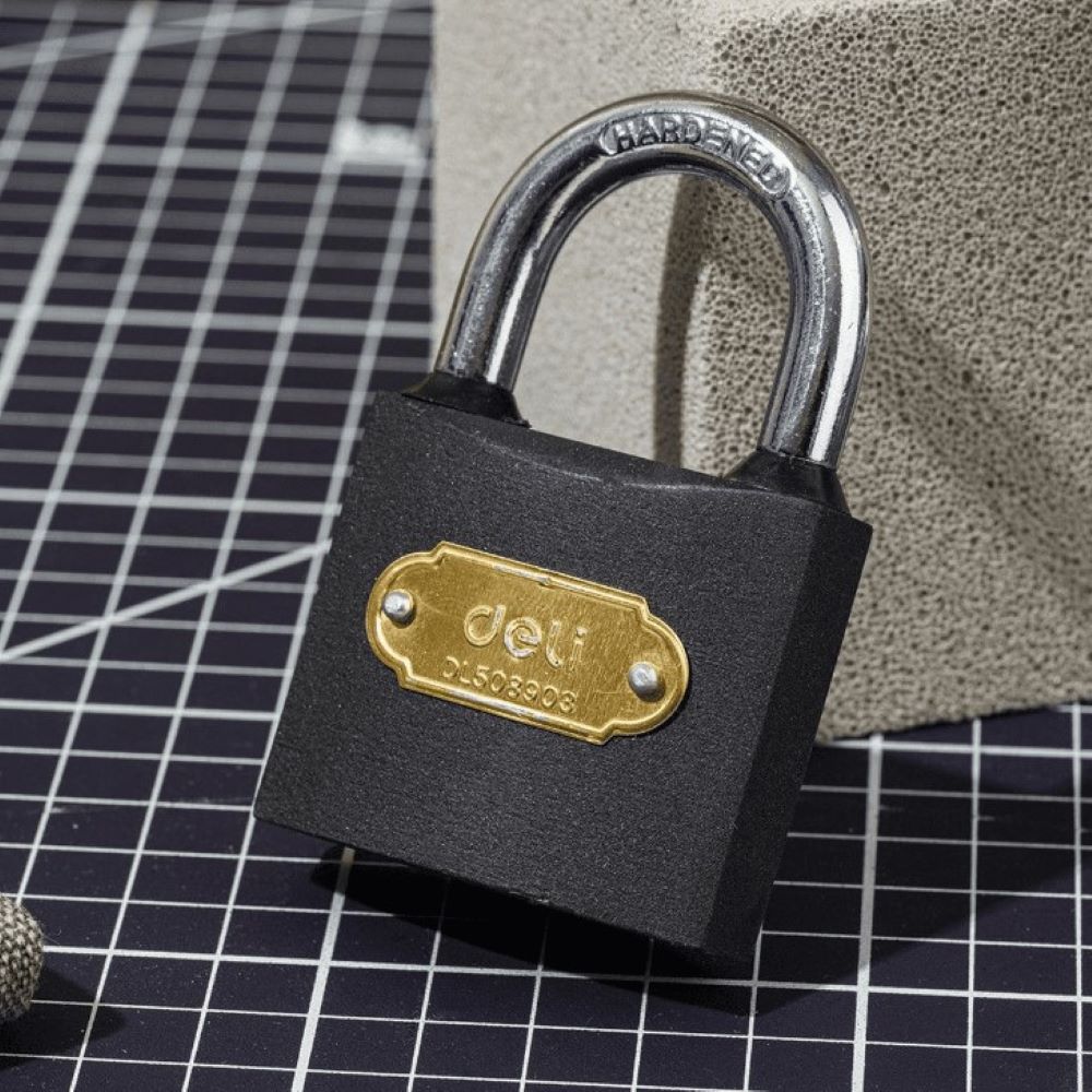 DELI Iron Padlock 32mm/38mm/50mm Steel Brass Pad Lock Safety Door Gate ...