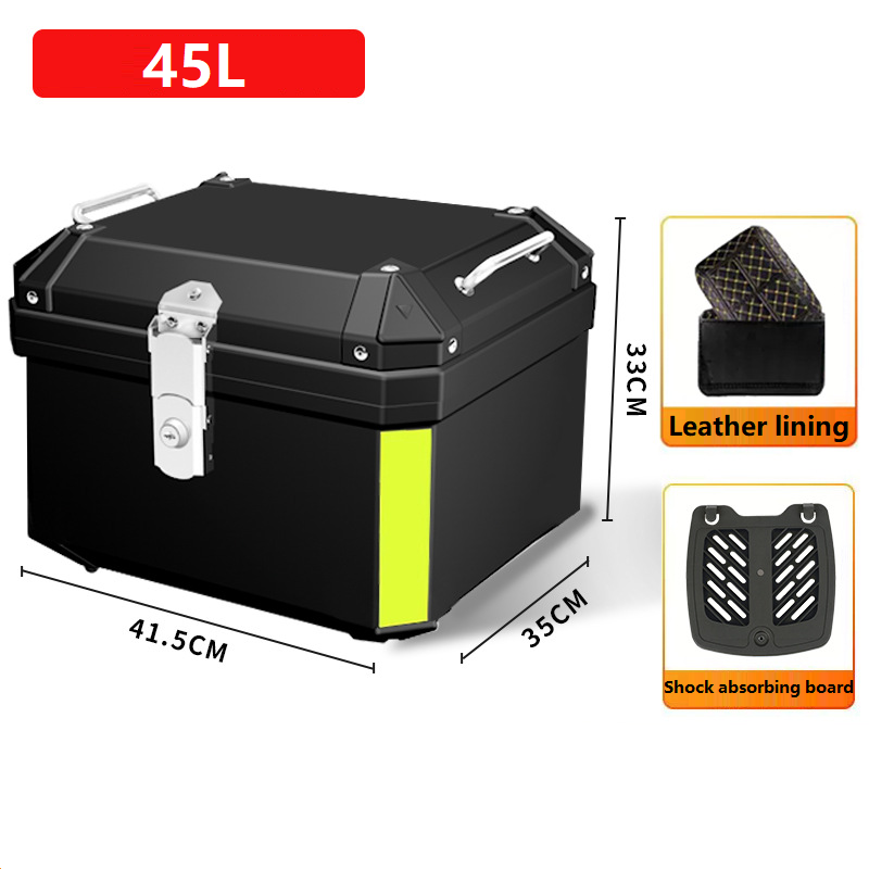45L Large CapacityTop Box Aluminium Motorcycle Box Bicycle Safety Lock ...