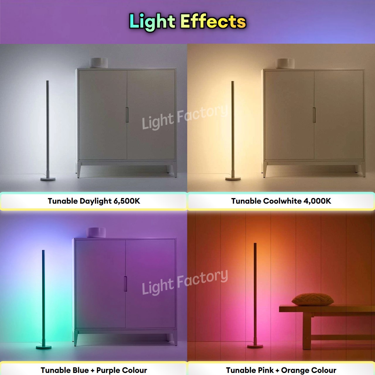 PHILIPS WiZ Pole Floor Light RGB Multicolour + 3 Colour LED Decorative ...