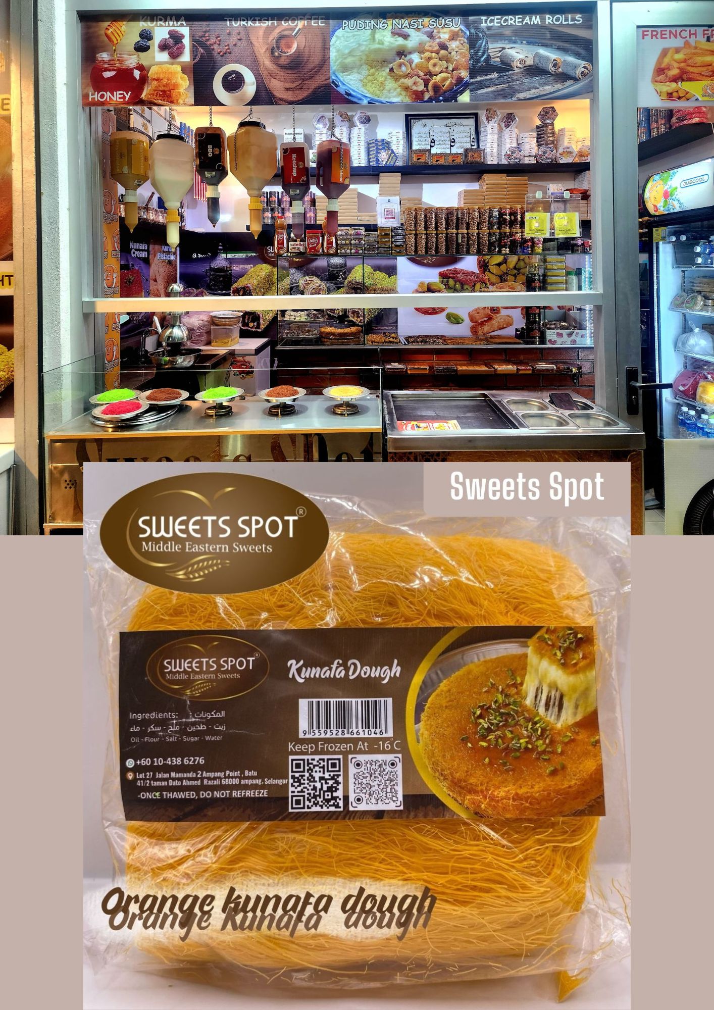 Orange Fresh Kunafa Dough - Kunafa Dough - Colored Kunafa Dough ...