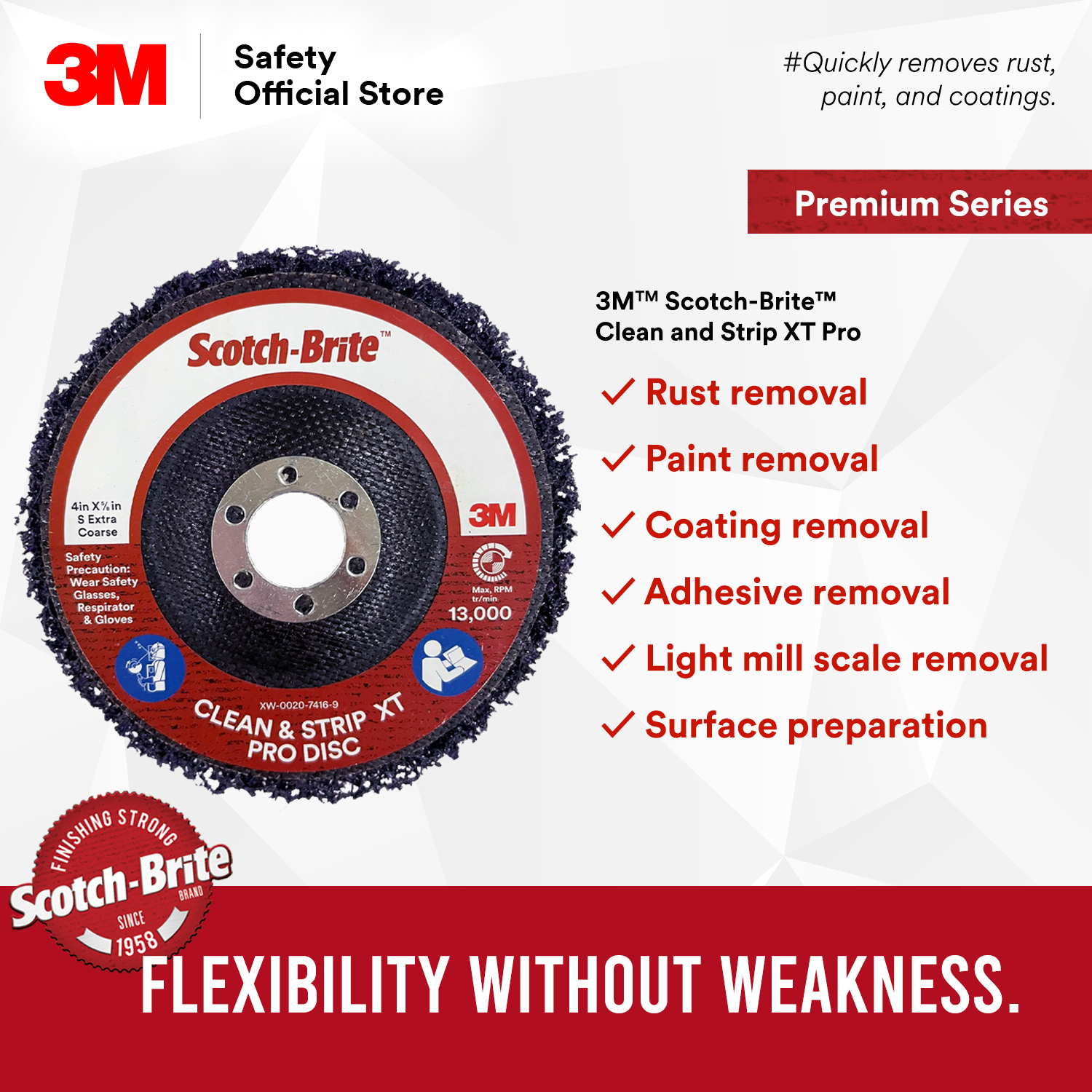 3M™ Scotch-Brite™ Clean and Strip XT Pro Disc/ Remove Paint/ Rust ...