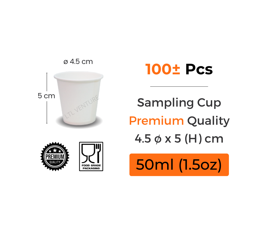 (100Pcs) 30ml/50ml Sampling Paper Cup White/Sample Cup/Small Cup ...