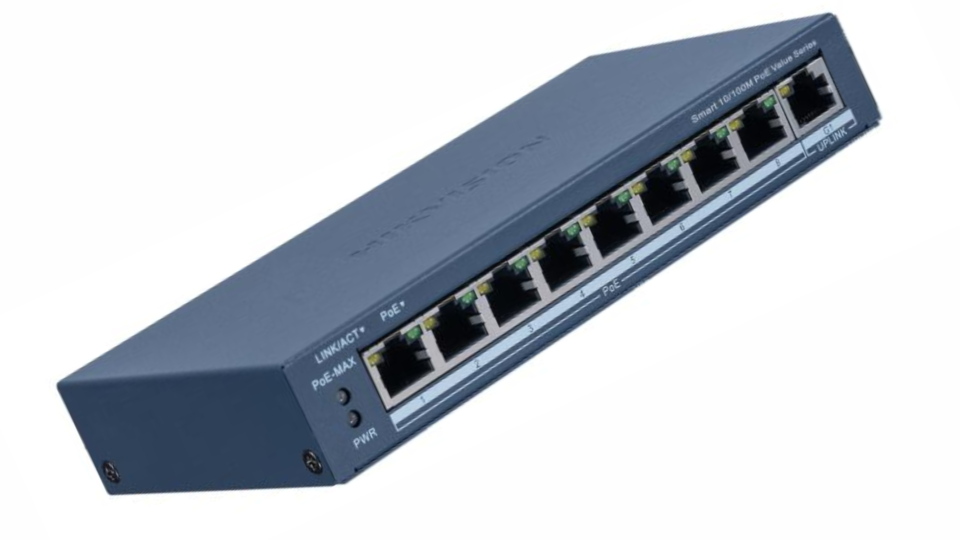 Hikvision 8 Port Fast Ethernet Smart PoE Switch Max. 300 Meter Long ...