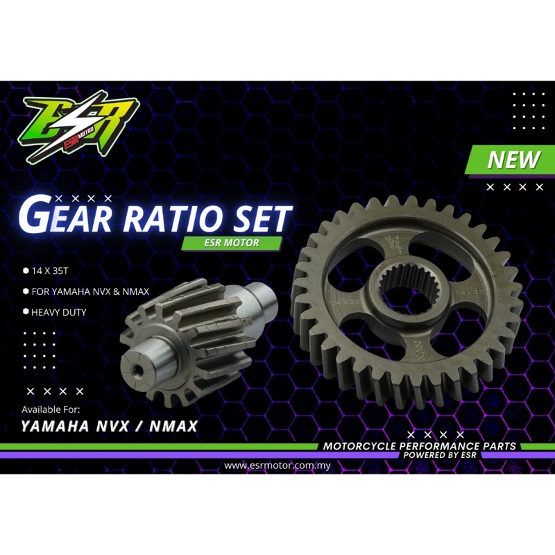 ESR MOTOR RACING GEAR YAMAHA NVX/NMAX GEAR BOX FULL SET NVX155 NMAX 100 ...