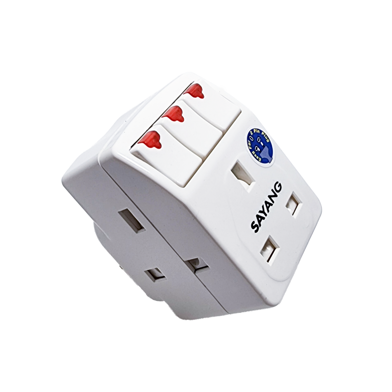 SAYANG 3 Way Adaptor Adapter With Individual Neon Switch Safety 13A ...