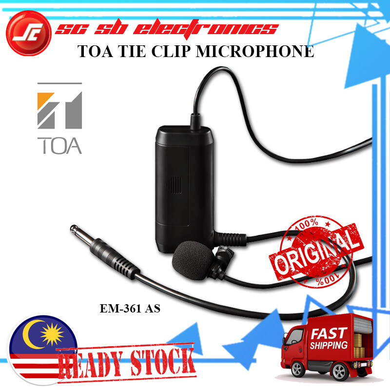 TOA ORIGINAL TIE-CLIP MICROPHONE WITH 7 METER CABLE - EM360 / EM-360 ...