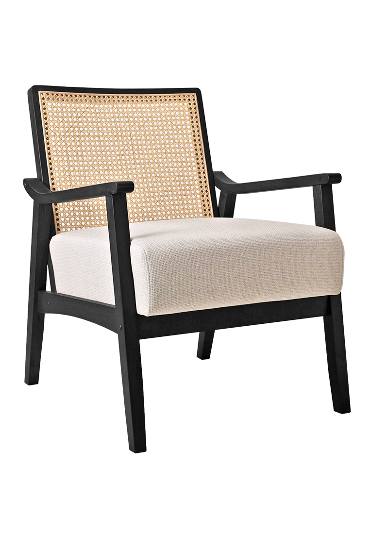 Kerusi Kayu Rotan Berlengan VADMIR Armchair Rattan Lounge Chair Ruang ...