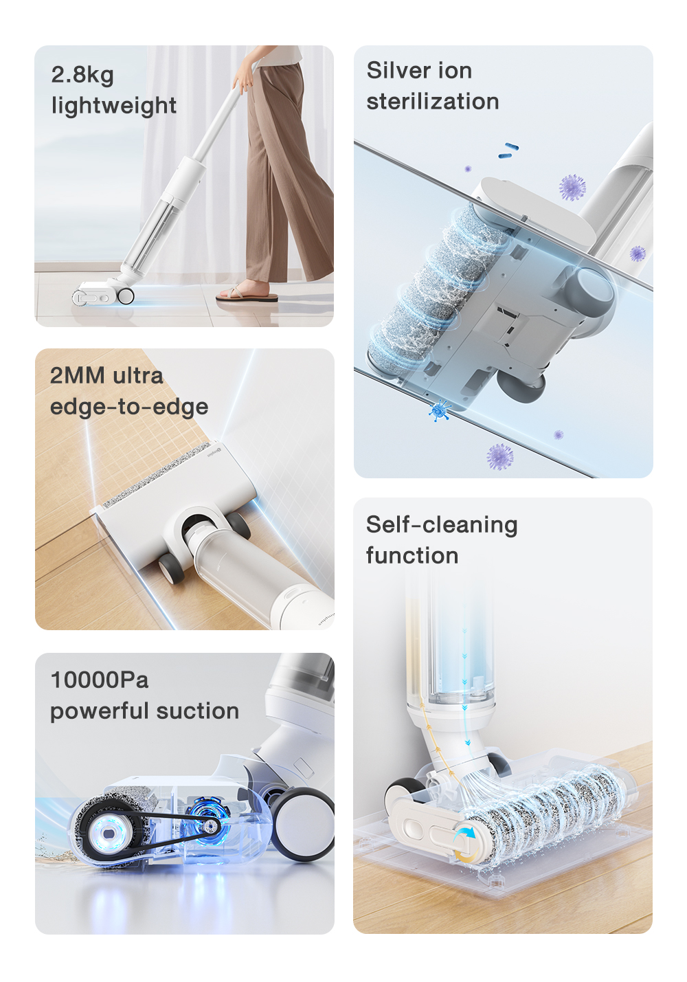 Simplus Wet & Dry Cordless Handheld Vacuum Cleaner Silver Ion ...