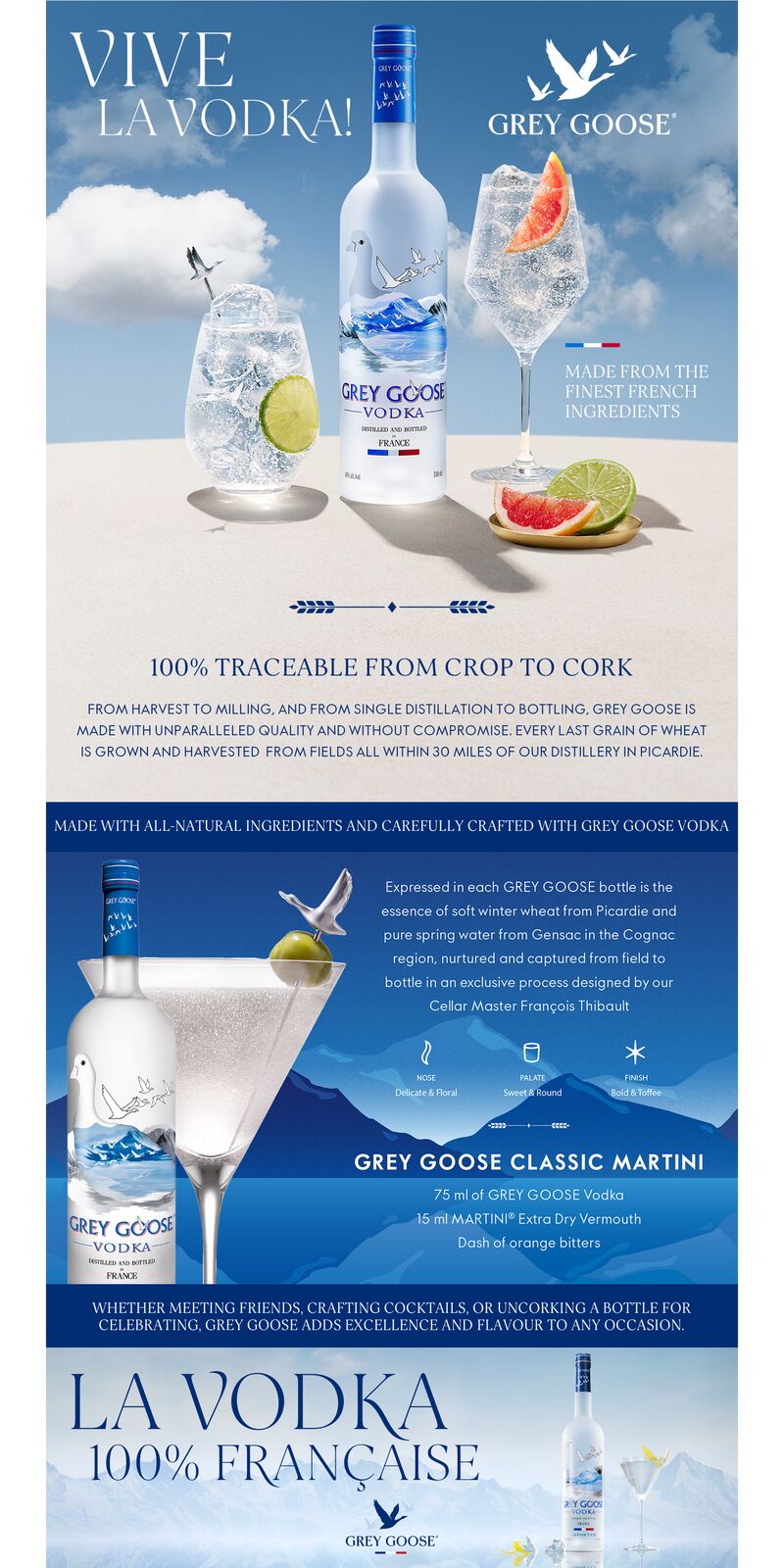 GREY GOOSE Vodka - 50ml / 5cl, 40% ABV - Gluten Free Spirit Distilled ...