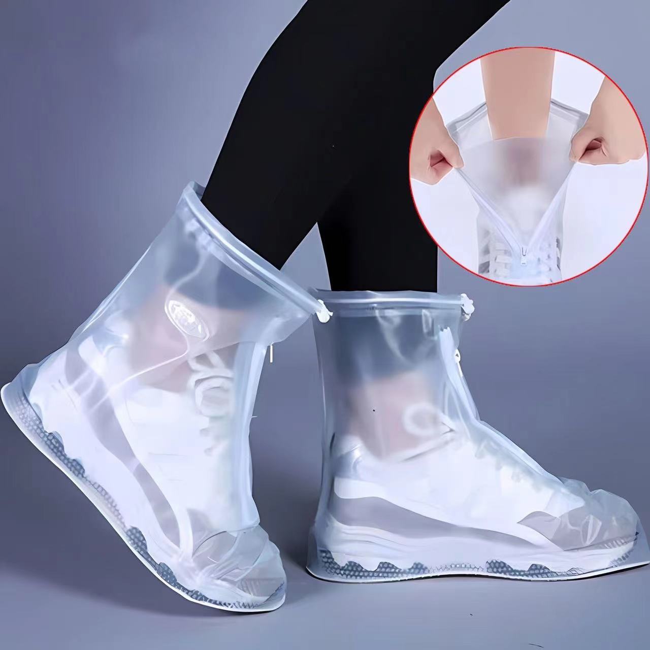 Reusable Anti-Slip Rain Shoe Cover PVC Plastic Kasut Hujan Rain Boot ...