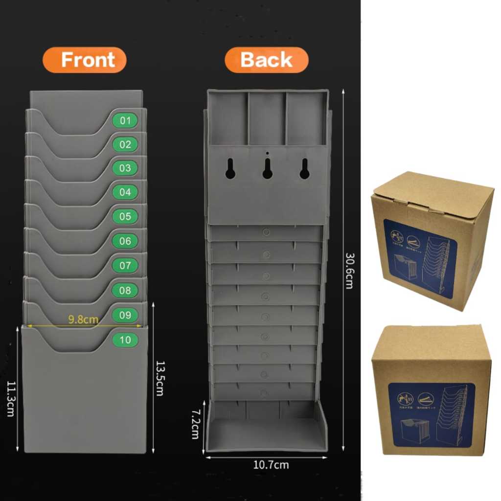 Punch Card Rack丨Punch Card Holder | 10 Slot Card Rack *Standable Rack ...