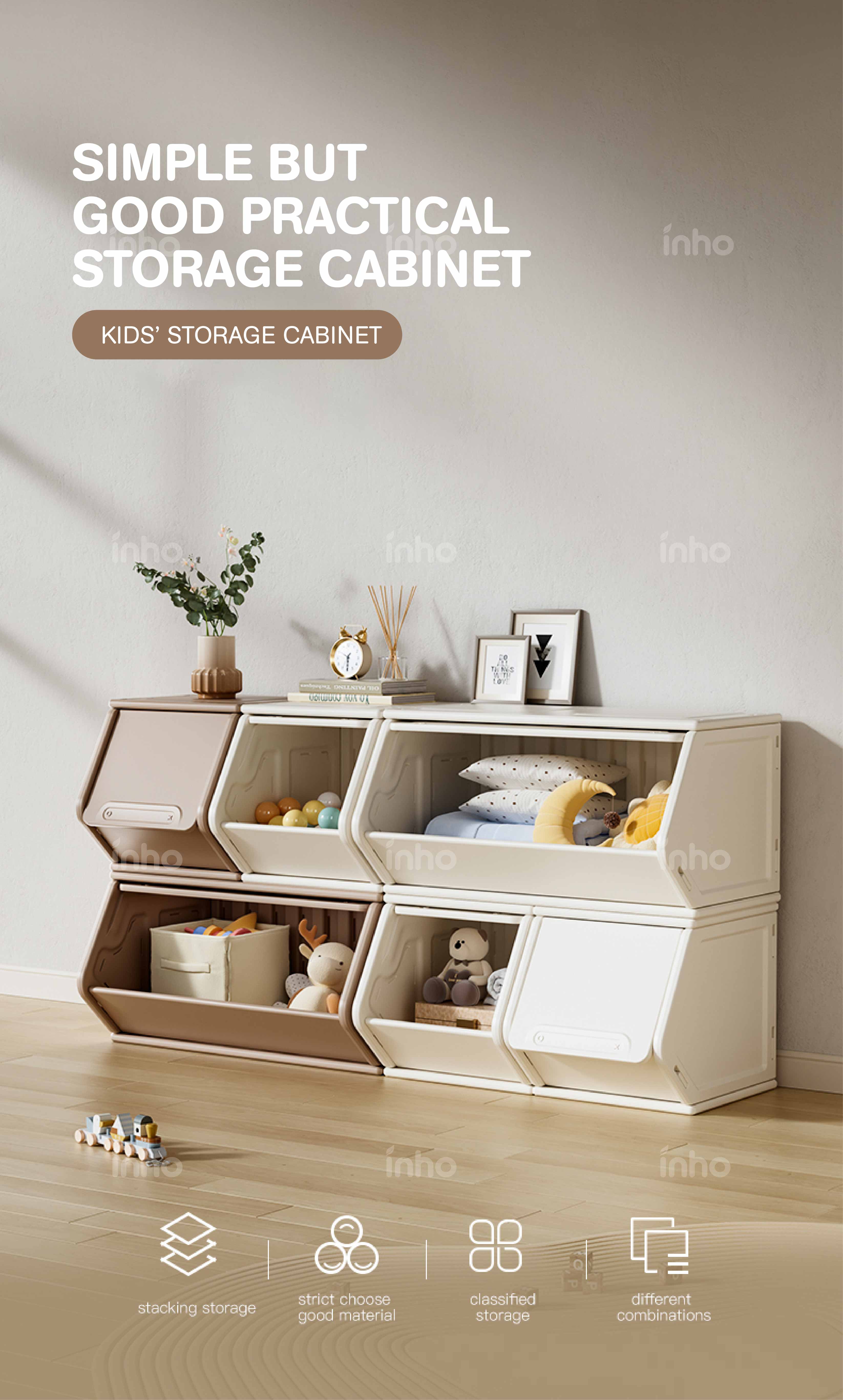 INHO L30/60cm Multipurpose Stackable Bedroom Living Room Storage Box ...