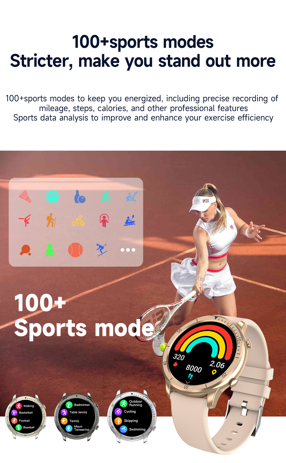 Aolon GTR Ultra Smart Watch Original Electroplated Metal 100+ Sports ...