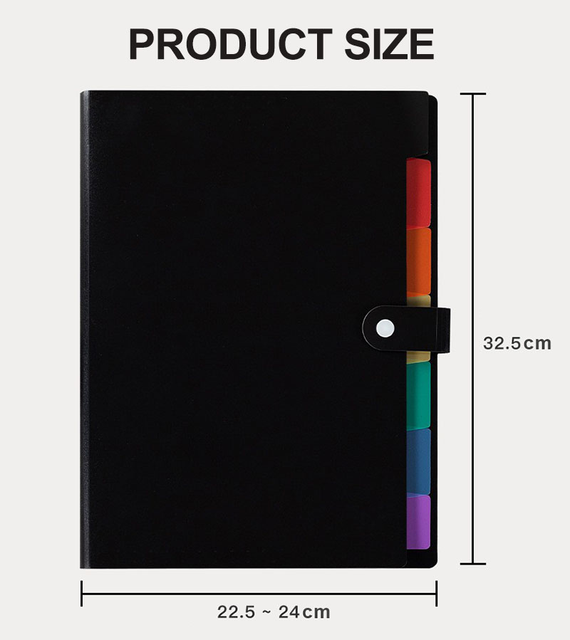 7 Pocket Folder with Labels Expanding File Folder Letter Size Portable ...