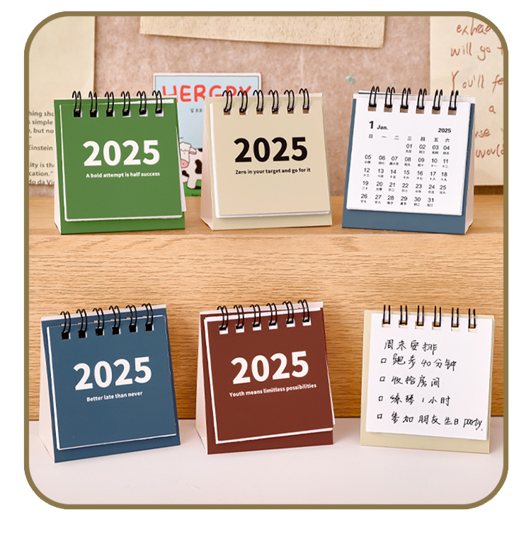 WhiteSpace 2025 ins Minimalist Mini Desktop Calendar Cartoon Table ...