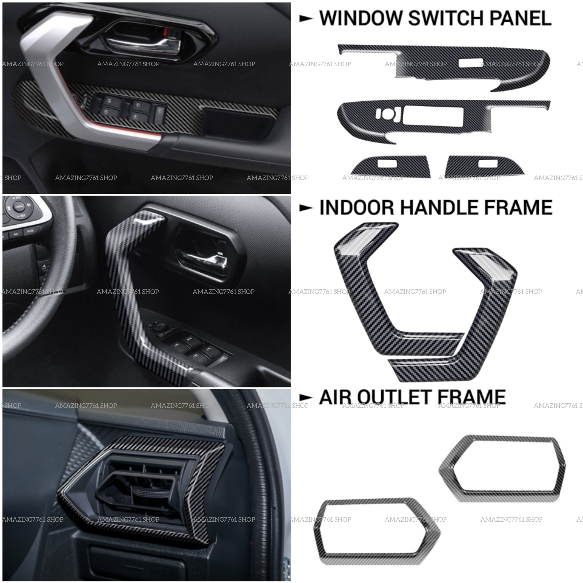 AMAZING PERODUA ATIVA CAR CARBON FIBER INTERIOR EXTERIOR SET FRAME ...