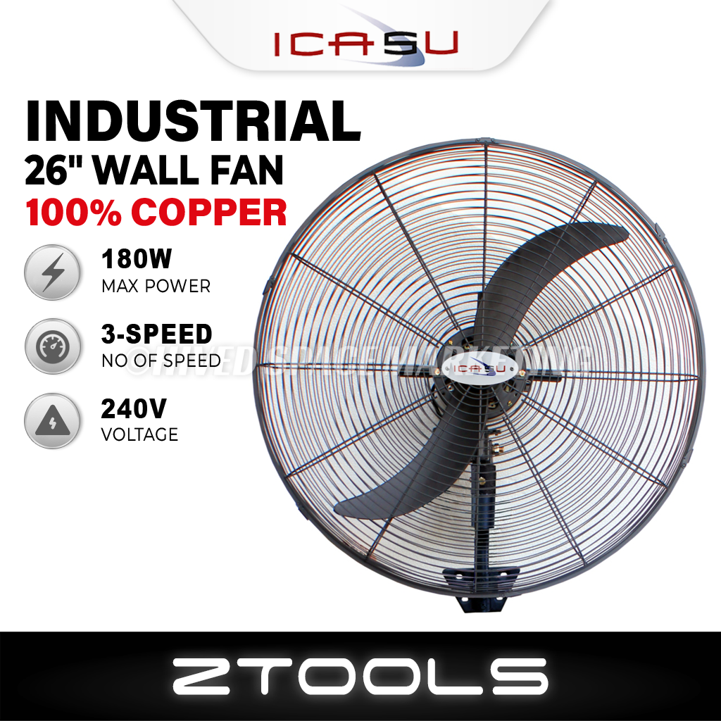 (Japan) ICASU 26"/180W Industrial Stand Fan & Wall Fan | Heavy Duty ...
