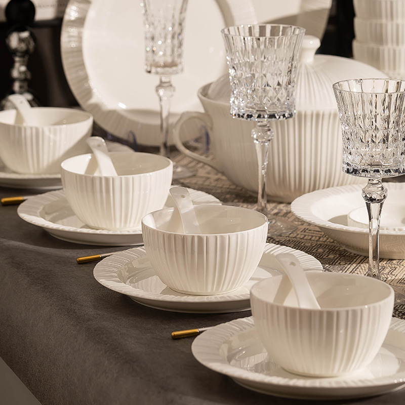 RA-IN Nordic Luxury Set Ceramic Tableware Dinnerware Set Dinner Plate ...
