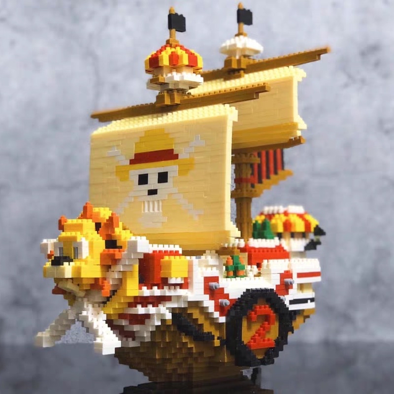 Mini Incompatible One Pieces ThousandSunny Boat Model Building Micro ...