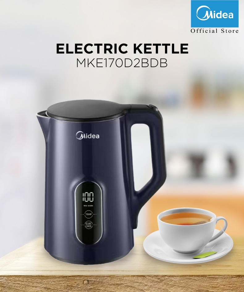 Midea MKE170D2BDB 1.7L Cool Touch Jug Kettle With LED Display | Shopee ...