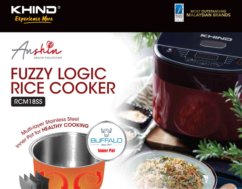 Tefal Easy Rice Cooker RK7321 1.8L ( 10 Cups ) / Khind 1.8L RCM18SS ...