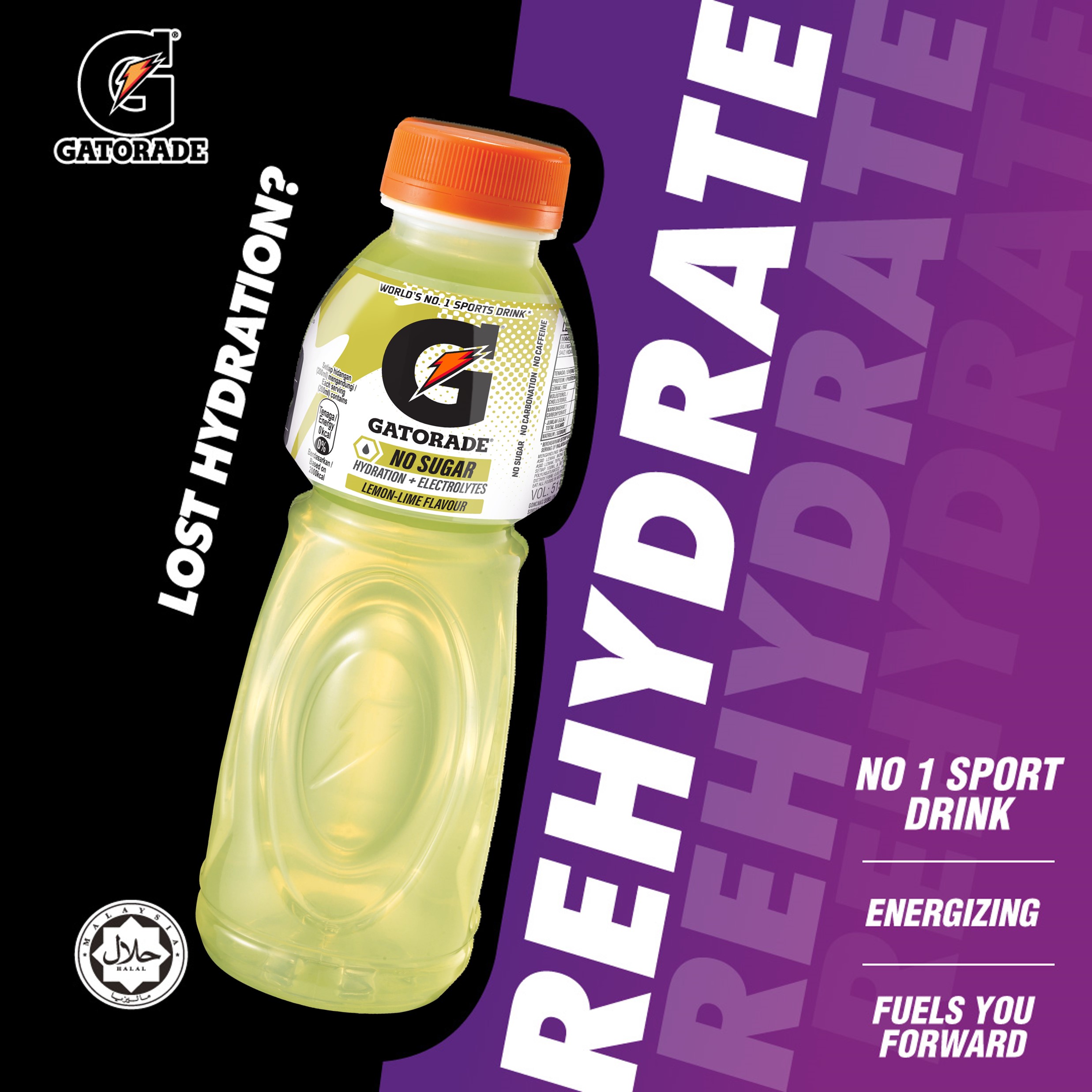 Gatorade Blue Bolt/Lemon Lime/Quiet Storm 515ml x 24 bottles (Carton ...