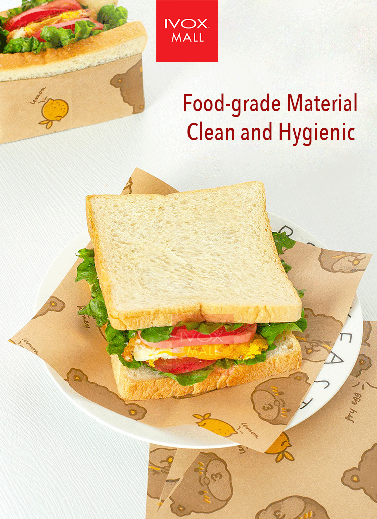 50pcs 38 x 28cm Toast/Burger/Sandwich Wrapper Paper/Baking Wrapping ...