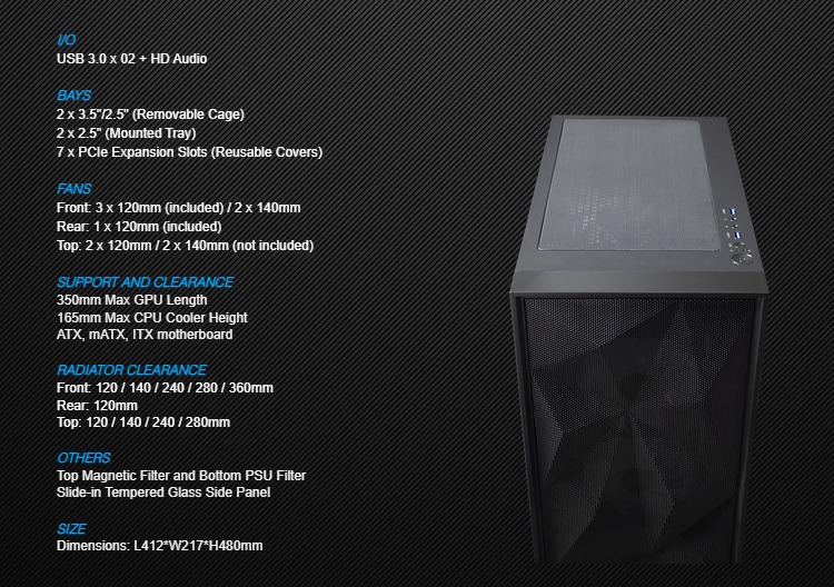 Tecware FORGE S OMNI ARGB WHITE ATX PC Case Casing Chassis TWCA-FORGES ...