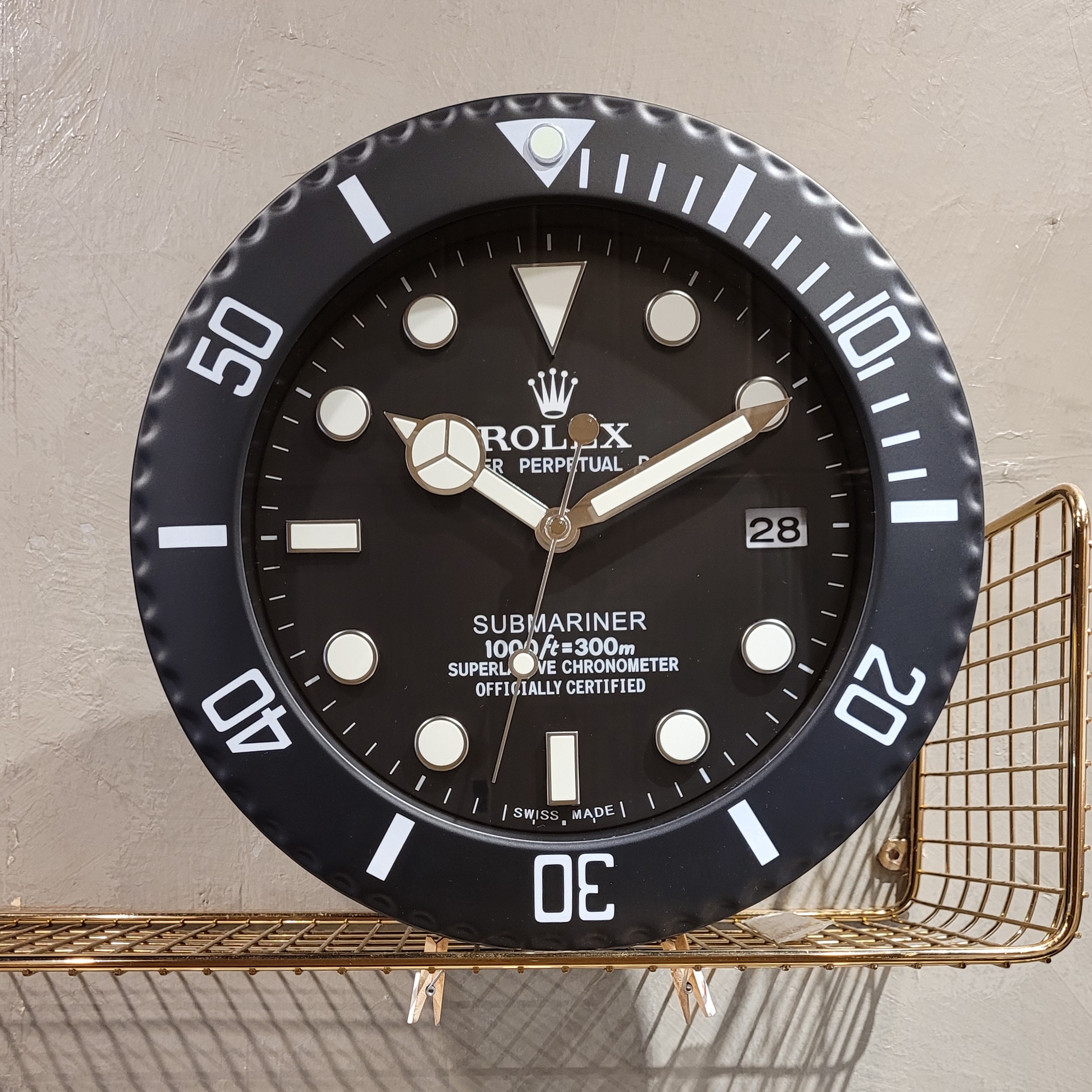 Premium Wall Clock ROLEX Submariner Stainless Steel Quiet Sweeping hand ...