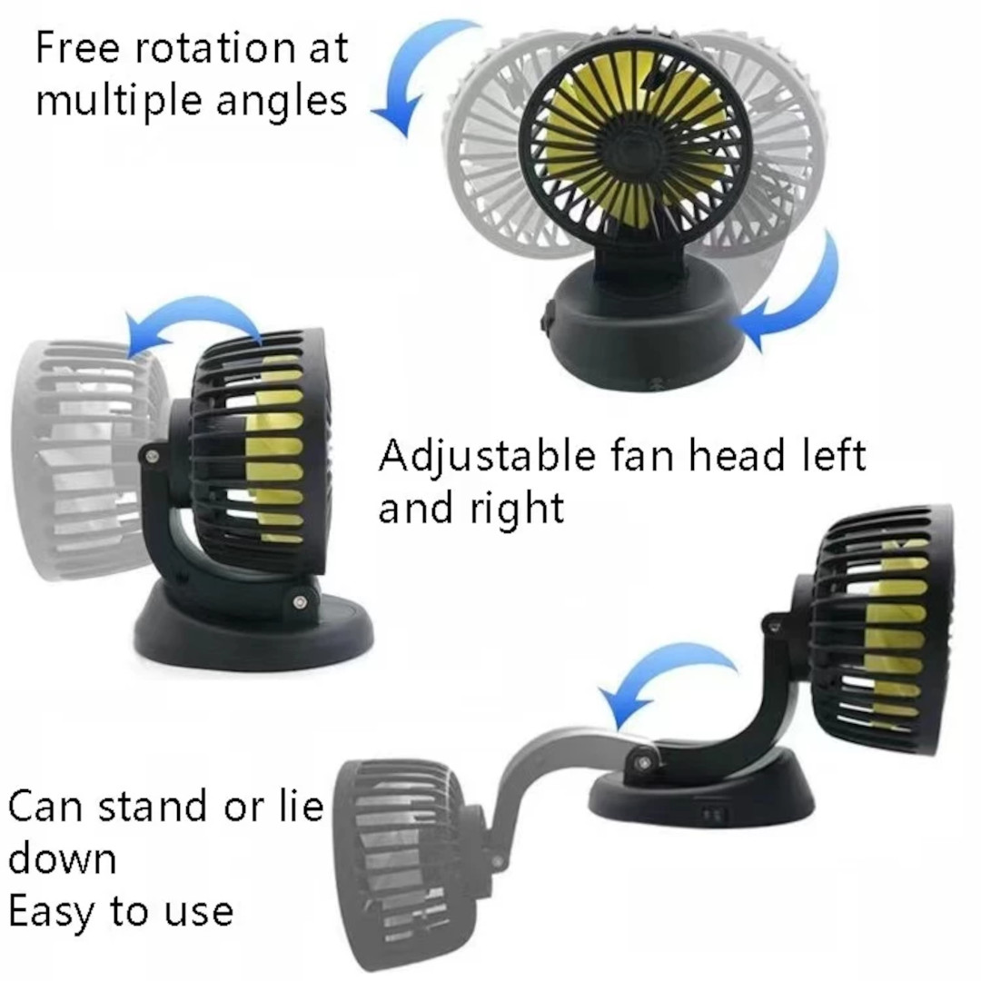 Mini Portable 5V USB Fan 360 Rotatable 5 Blade Strong Wind For Car Home ...