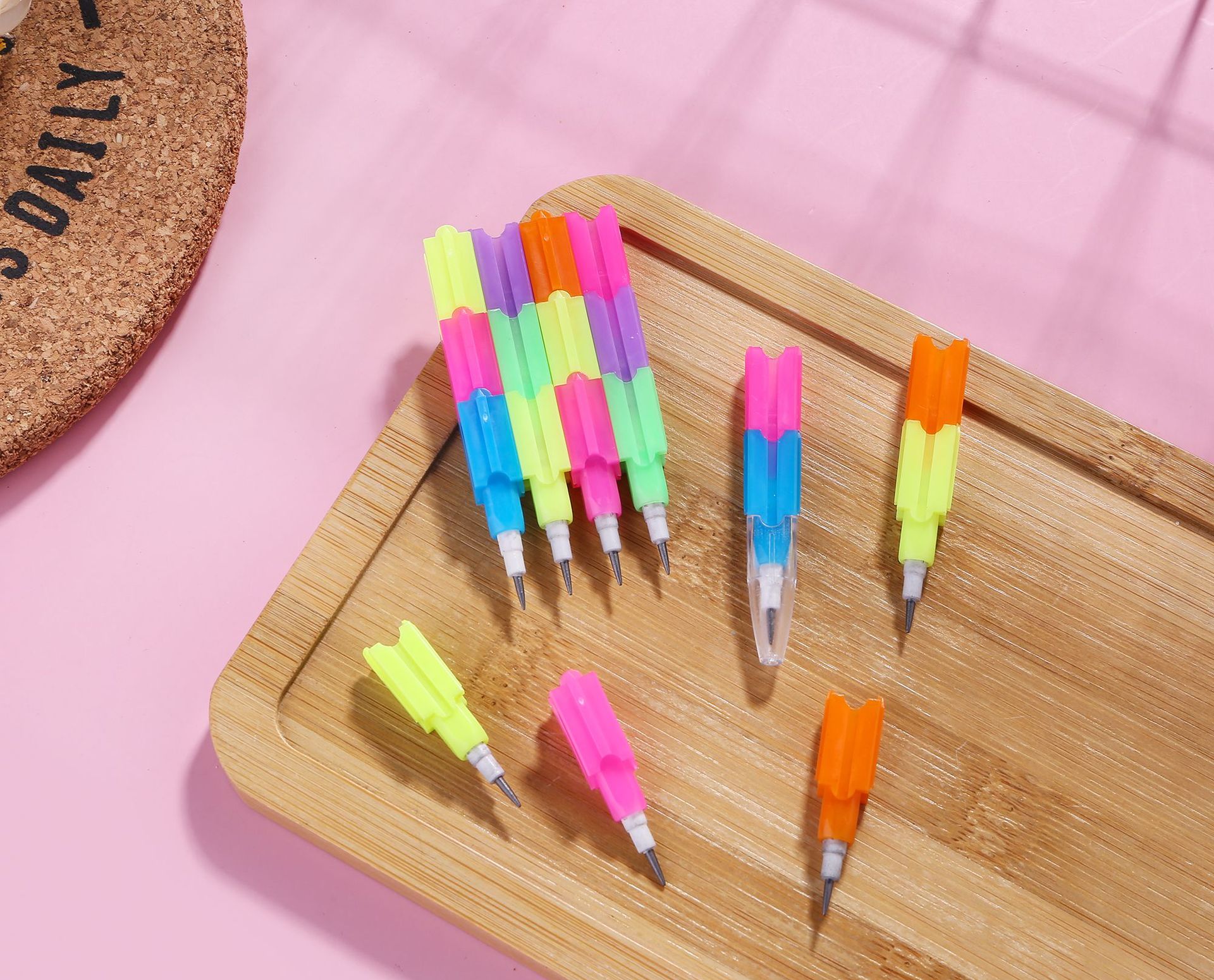 12pcs Stackable Plastic Pencils, Multipoint Non-Sharpening Stackable ...