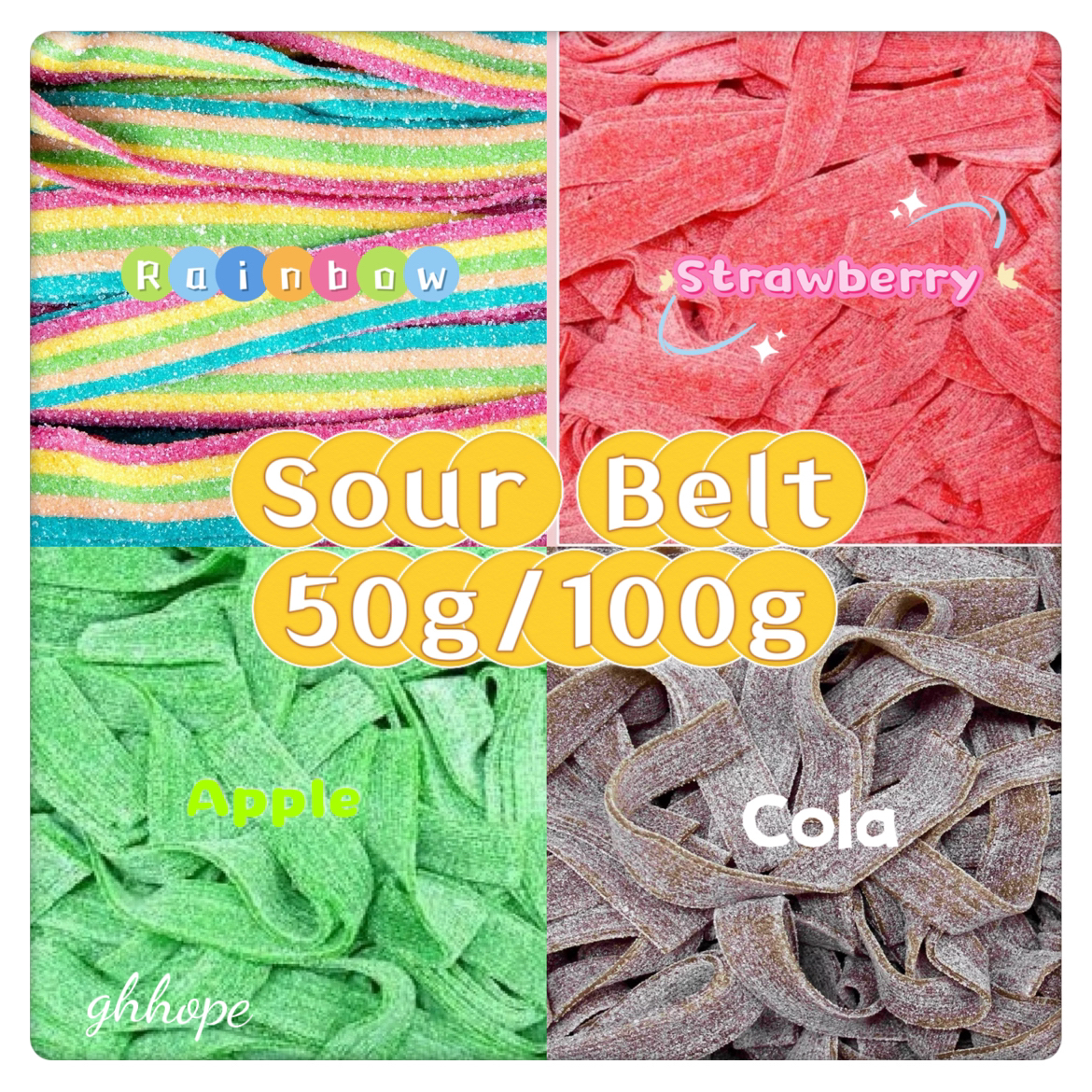 BEBETO Halal Sour Belt [50g/100g] Jelly Masam Sour Blast High Quality ...