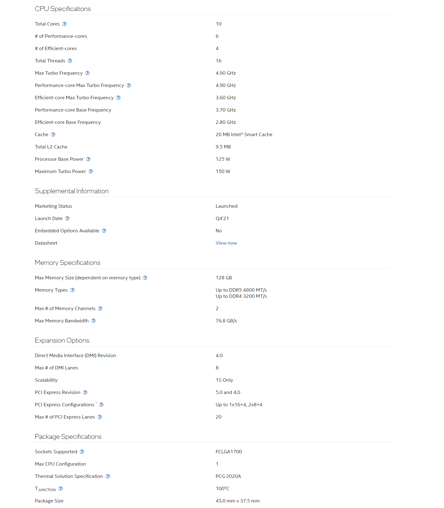 Intel® Core™ I5 12600kf 12th Gen Cpu Processor [10 Cores 16 Threads 3 6ghz 4 9ghz Lga 1700